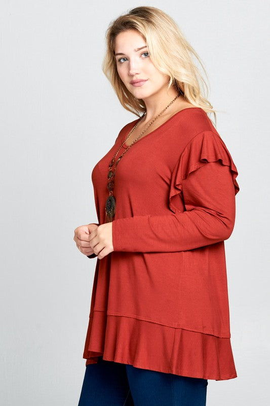 Sara Rust Long sleeve top – Betty Jane Boutique